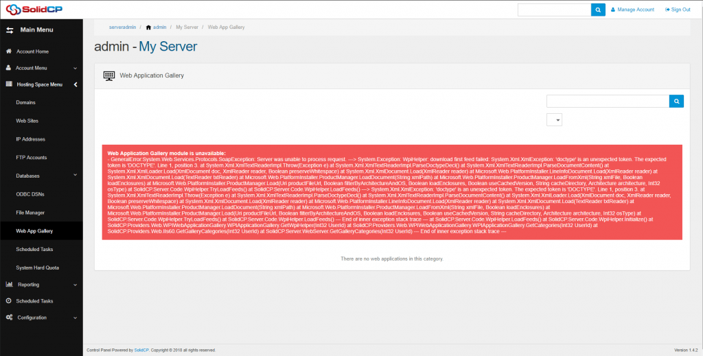 Web App Gallery Setup - SolidCP